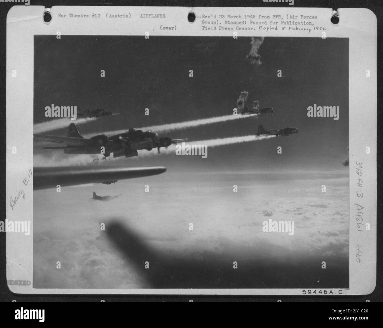 Flak Spills Through The Vapor Trails From Boeing B-17 Flying Fortresses ...