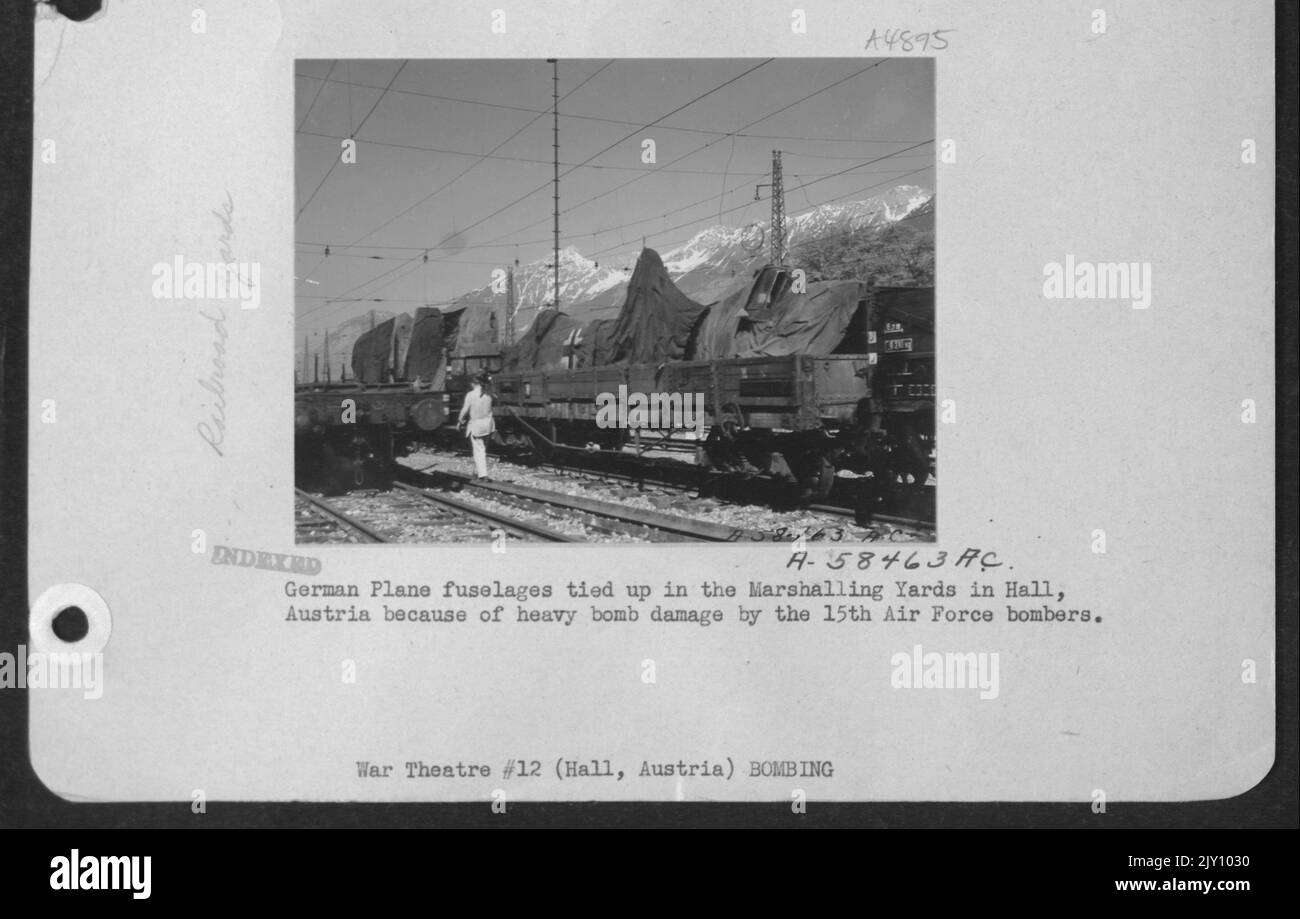 German Plane Fuselages Tied Up In The Marshalling Yards In Hall ...