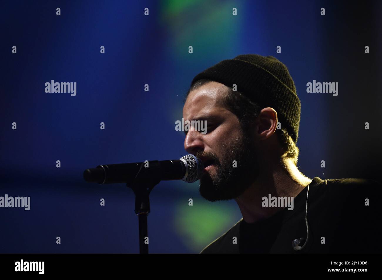 Sam Margin of The Rubens performs during a rehearsal at the Melbourne ...