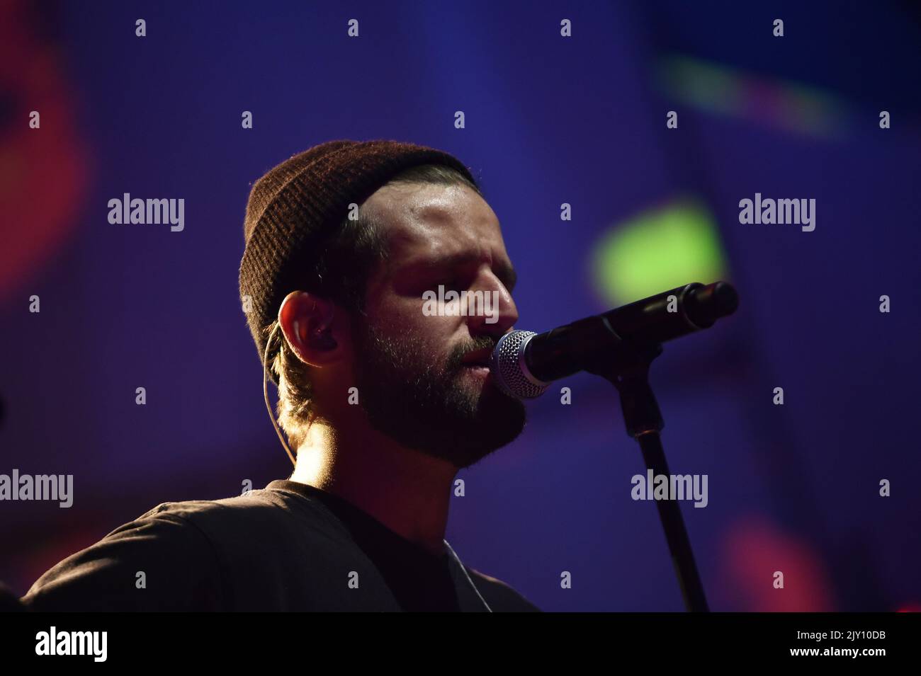 Sam Margin of The Rubens performs during a rehearsal at the Melbourne ...