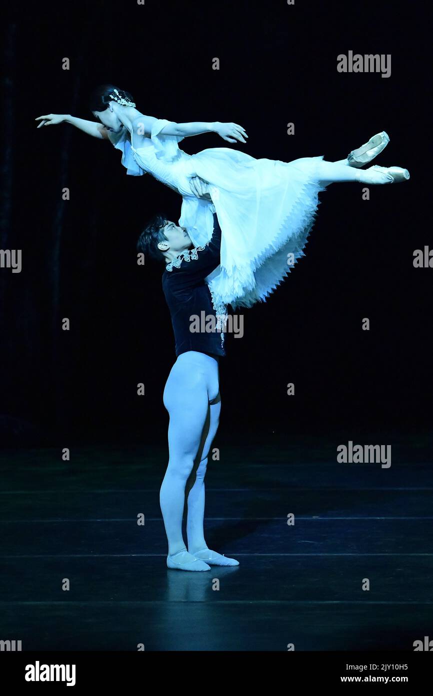 Ballet dancers from the Australian Ballet perform during a dress ...