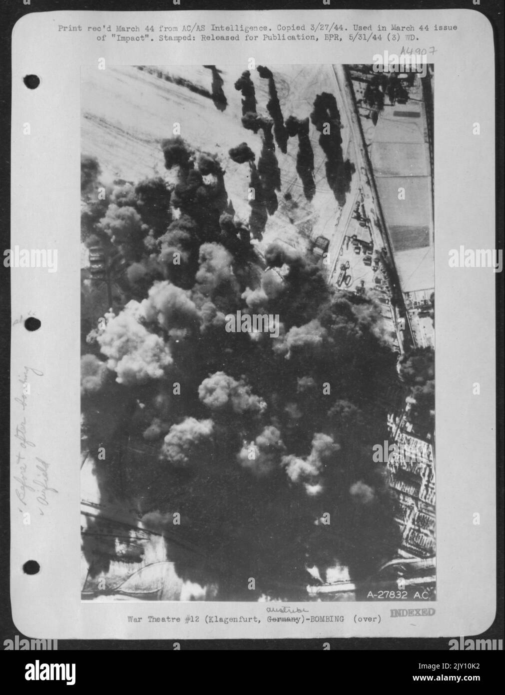 KLAGENFURT, AUSTRIA-During bombing of large Austrian Luftwaffe base on ...