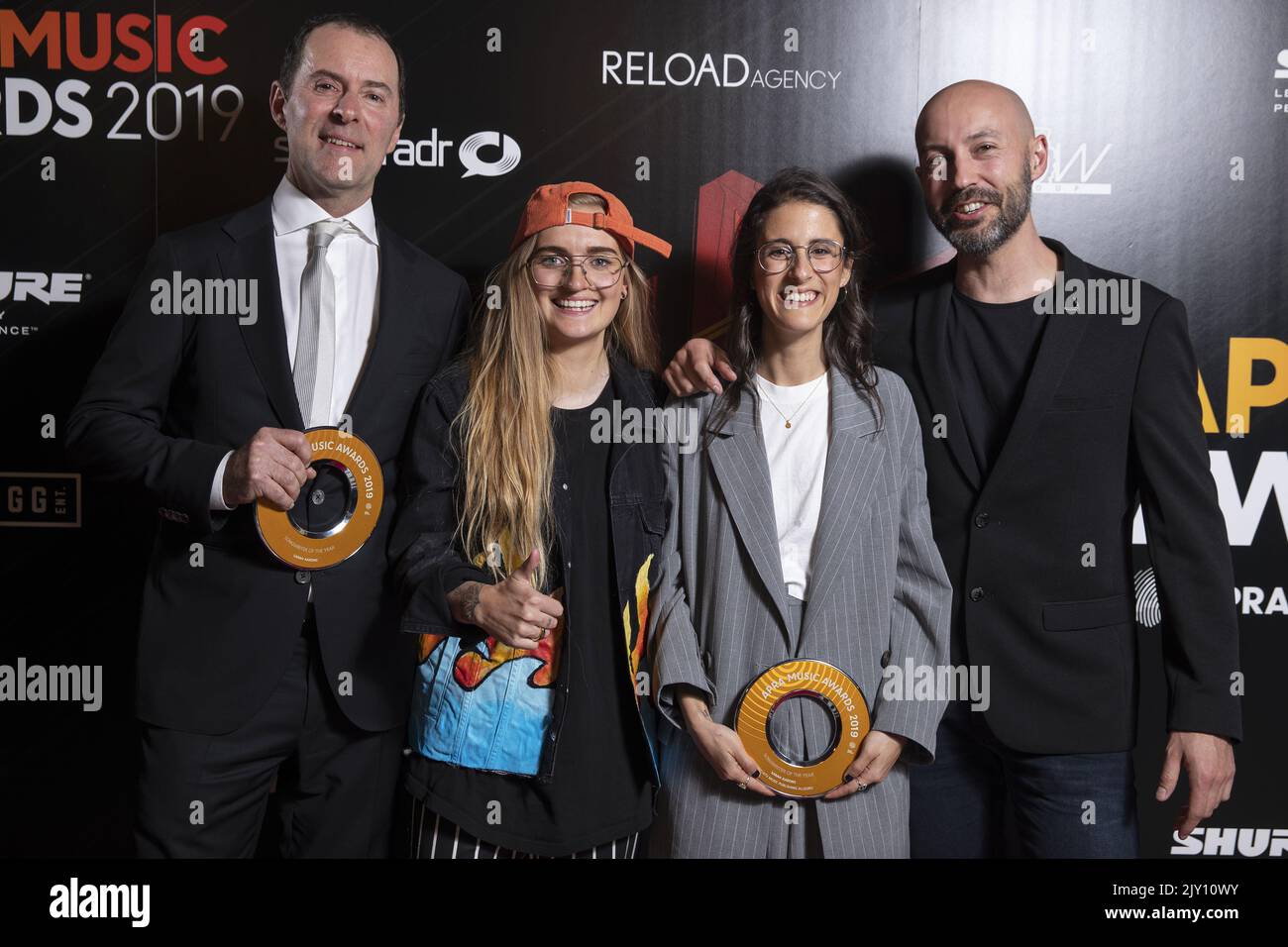 (L-R) Damian Trotter, Georgia Flipo, also known as G Flip, Sarah Aarons ...