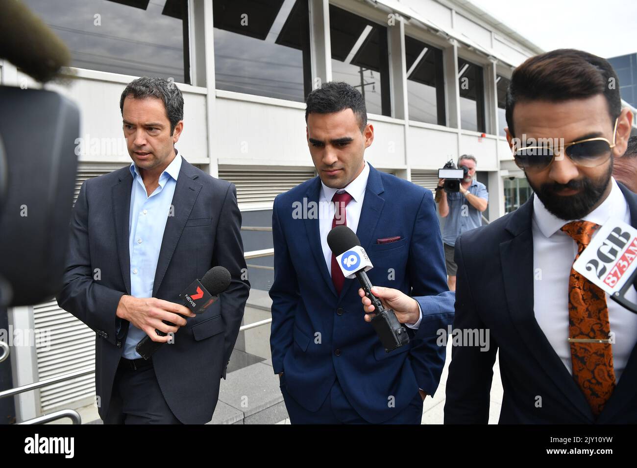 Penrith Panthers NRL player Tyrone May (centre) leaves Penrith ...