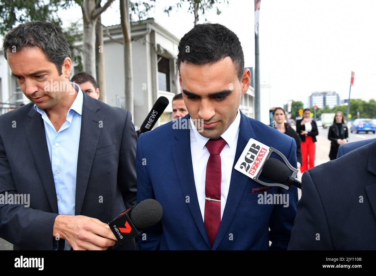 Penrith Panthers NRL player Tyrone May (right) leaves Penrith ...