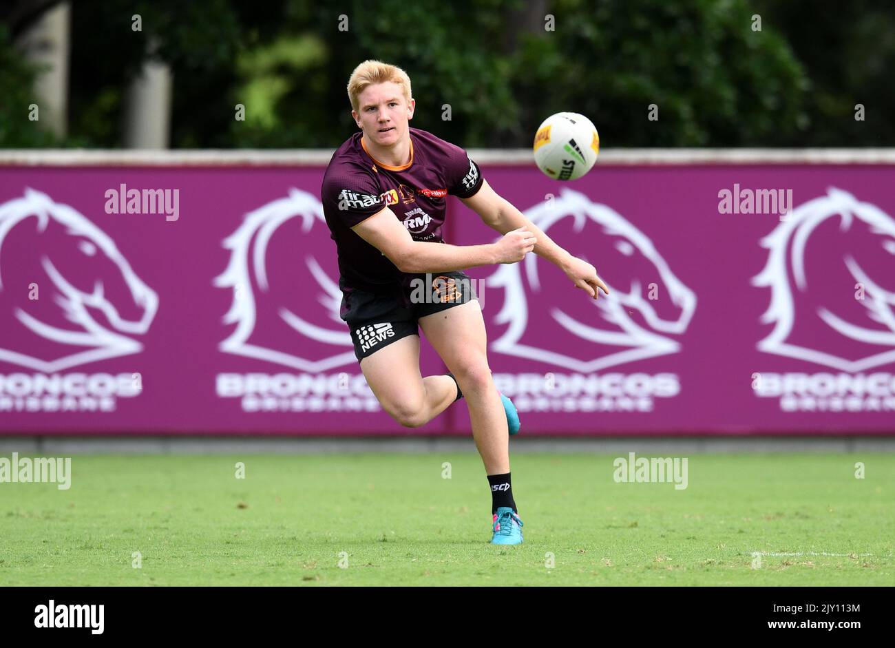 Brisbane Broncos player Tom Dearden is seen during training in Brisbane ...