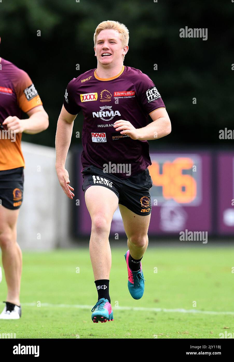 Brisbane Broncos player Tom Dearden is seen during training in Brisbane ...