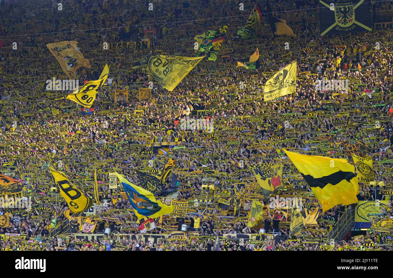 September 6, 2022: . Borussia Dortmund fans during Borrusia Dortmund ...