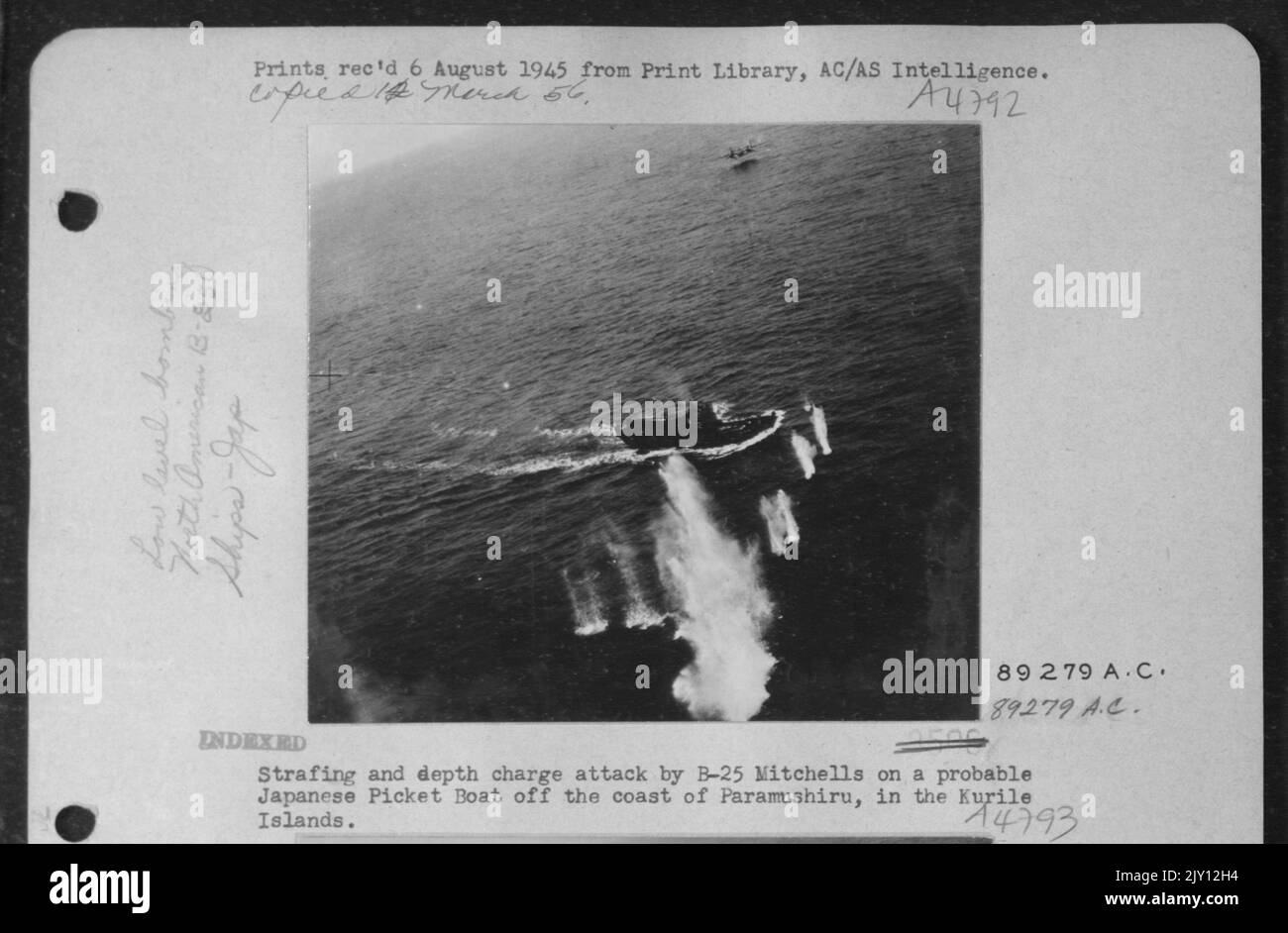 Strafing And Depth Charge Attack By B-25 Mitchells On A Probable ...
