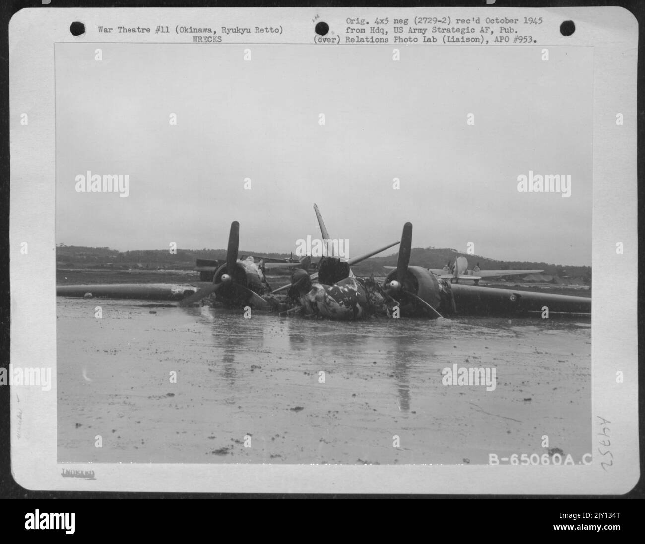 Wrecked U.S. Planes After Japanese Air Attack On Yontan Airfield ...