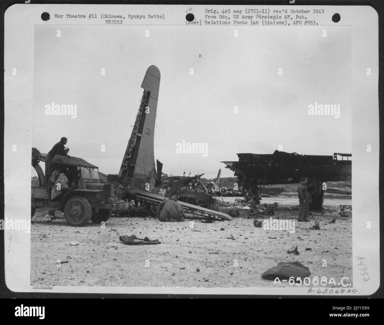 Wrecked U.S. Planes After Japanese Air Attack On Yontan Airfield ...