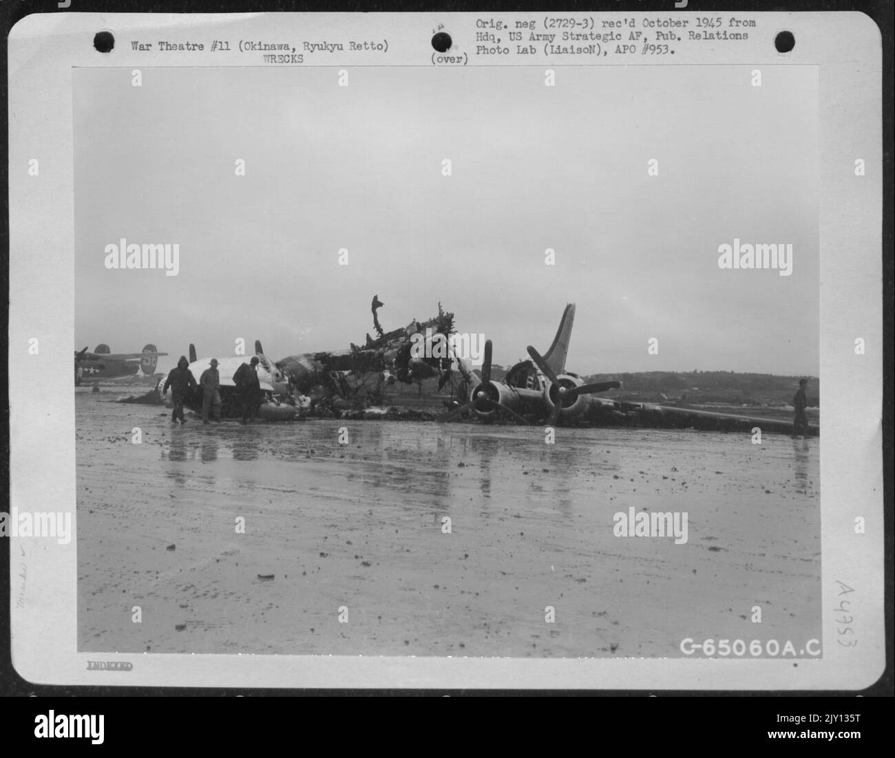 Wrecked U.S. Planes After Japanese Air Attack On Yontan Airfield ...