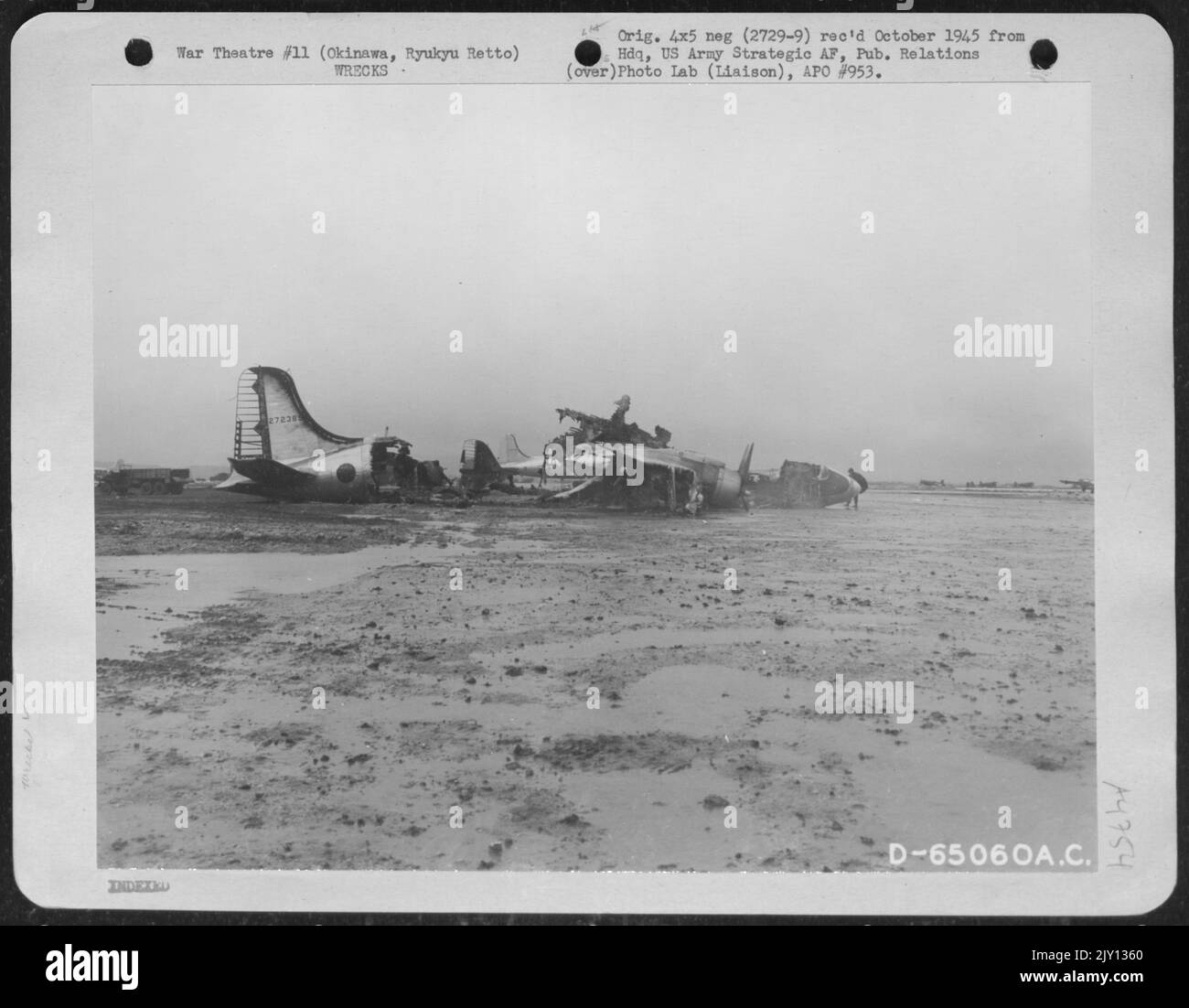 Wrecked U.S. Planes After Japanese Air Attack On Yontan Airfield ...