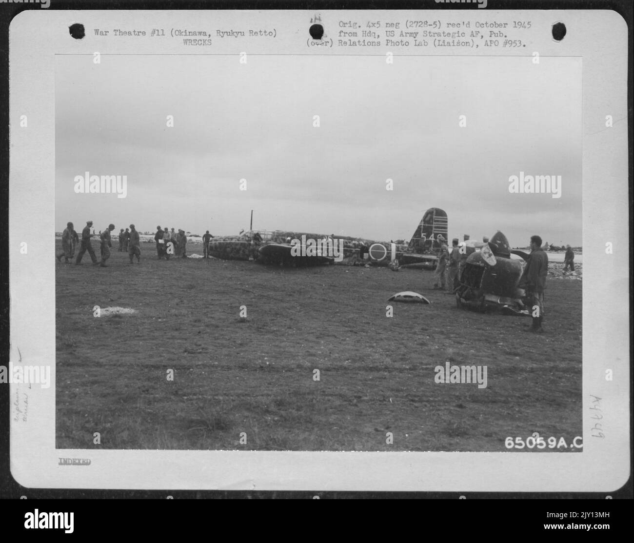 Photo Taken After Japanese Air Attack On Yontan Airfield, Okinawa ...