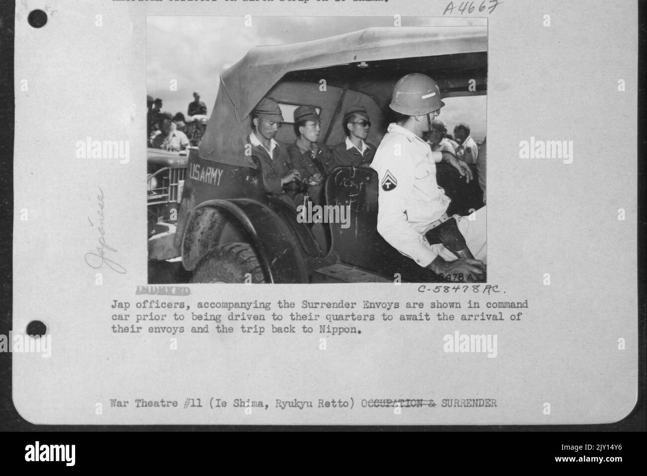 Japanese Officers, Accompanying The Surrender Envoys Are Shown In ...