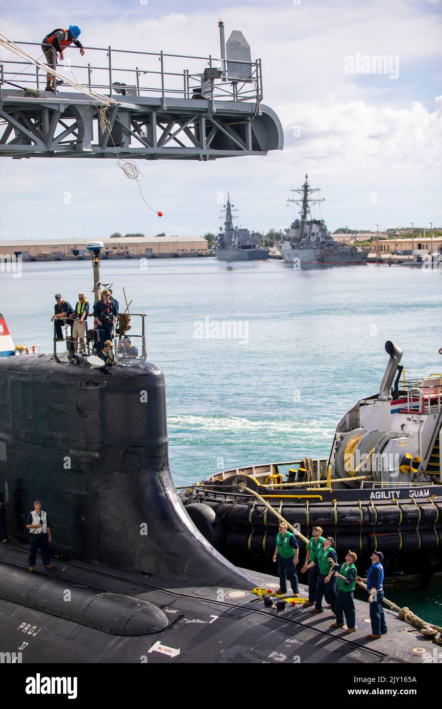 220825-N-MH959-2223 APRA HARBOR, Guam (Aug 25, 2022) -- The Seawolf-class fast-attack submarine ...