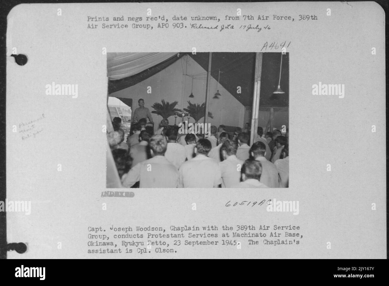 Capt. Joseph Woodson, Chaplain With The 389Th Air Service Group ...