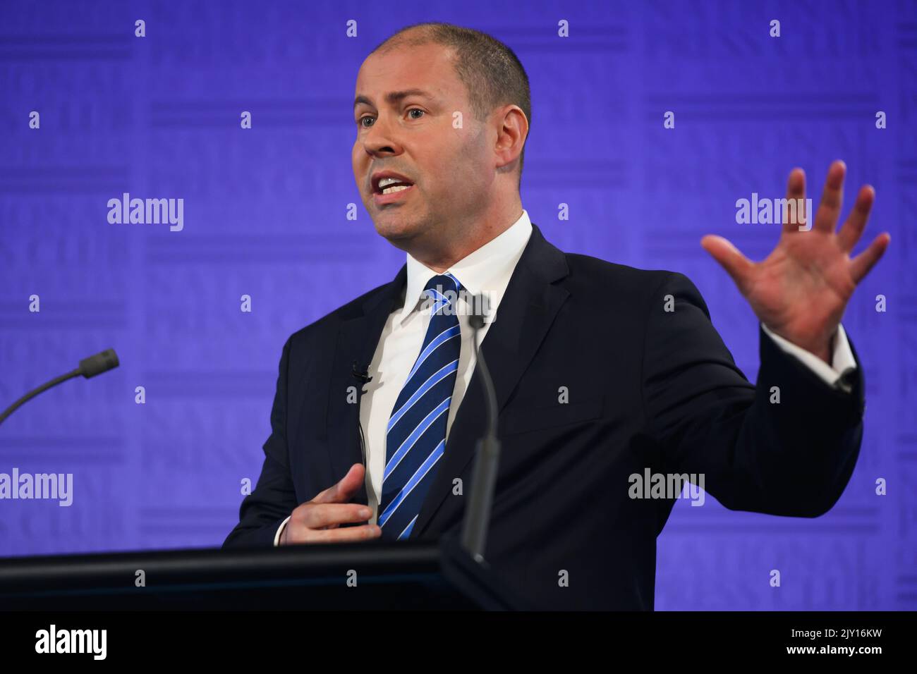 Treasurer Josh Frydenberg during the treasurers debate with opposition ...