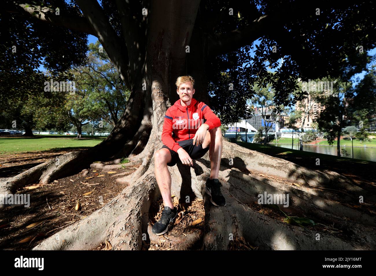 Adelaide United player Ben Halloran poses for a photo during an ...