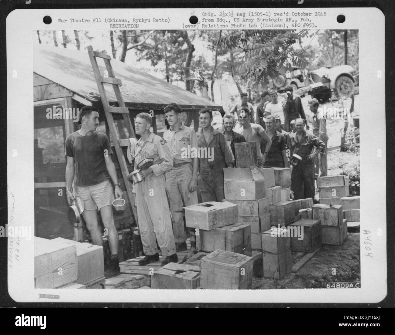 Gis Of The 163Rd Liaison Squadron, 10Th Army, Standing In Line For Chow ...