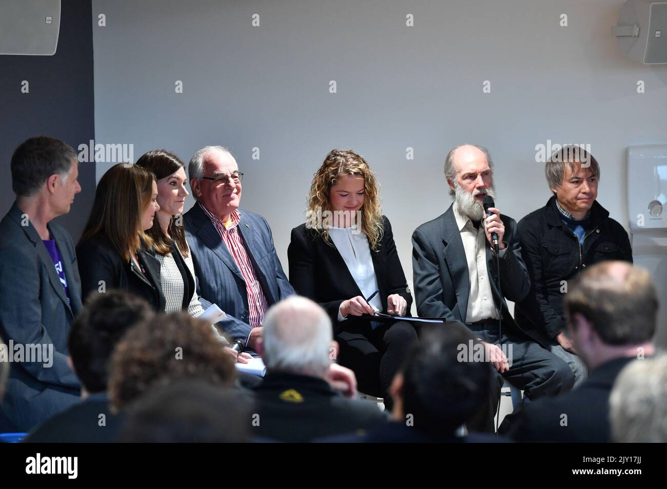 Candidates are seen at the Boothby candidates debate, at Scotch College ...