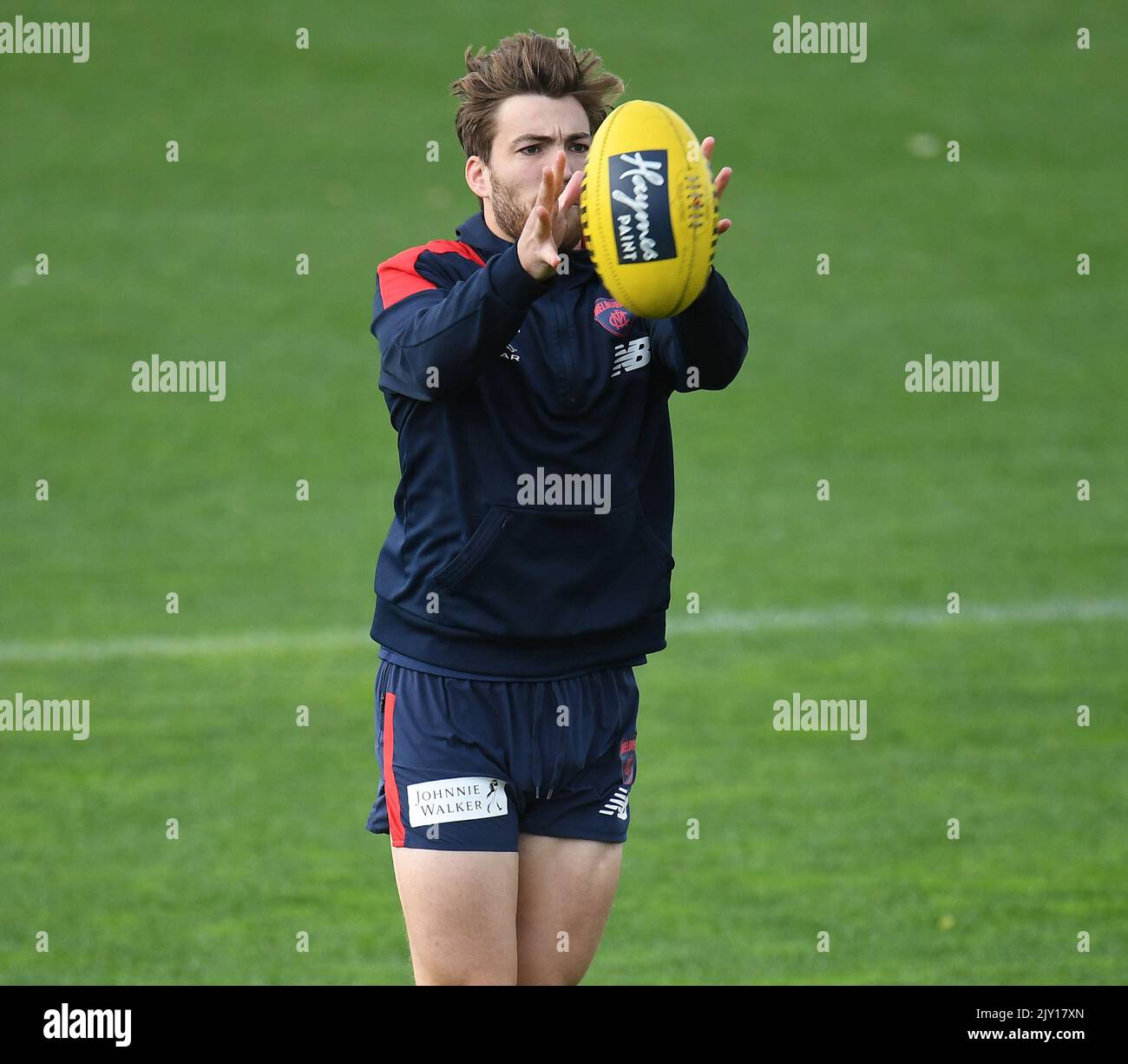 Jack Viney of the Demons is seen during training at Casey Fields in ...