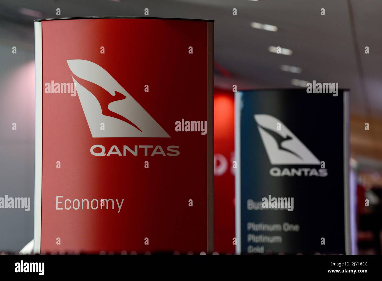 Qantas signage at Sydney Airport, Adelaide, Wednesday, May 8, 2019 ...