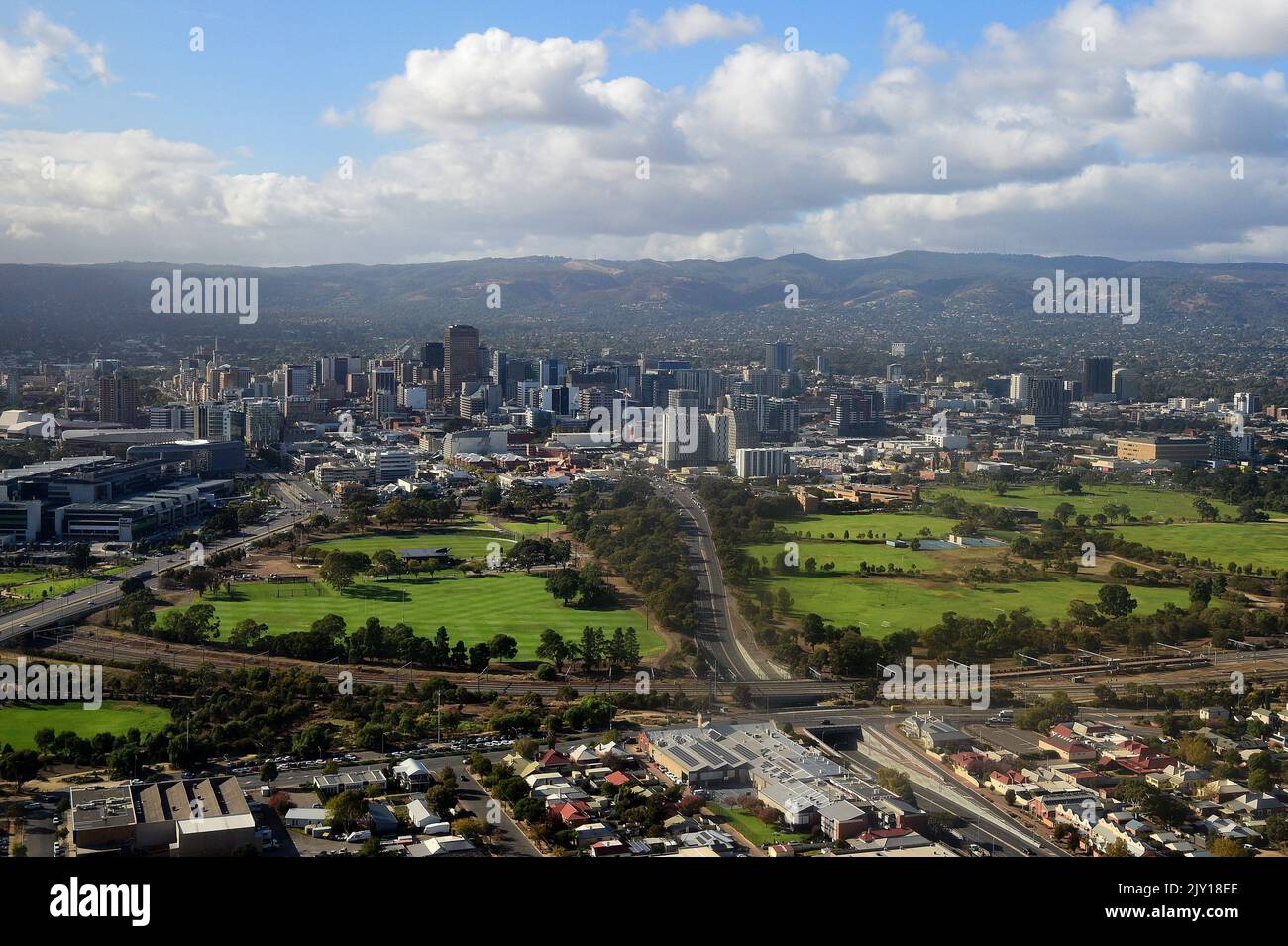 An aerial photograph taken from a commercial airliner shows the ...