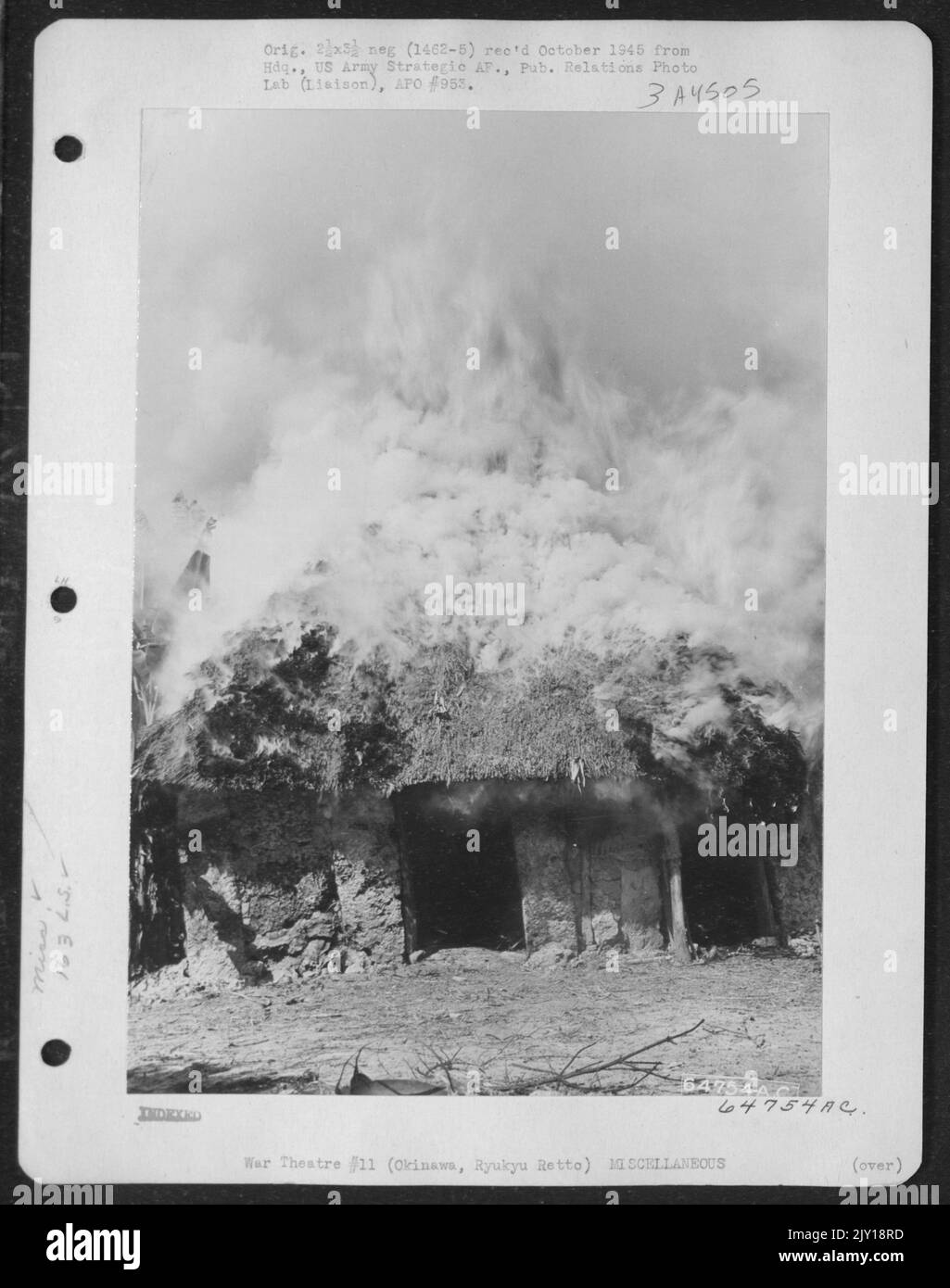 Burning Unoccupied Native Huts To Clear Area For Headquarters Of 163Rd ...
