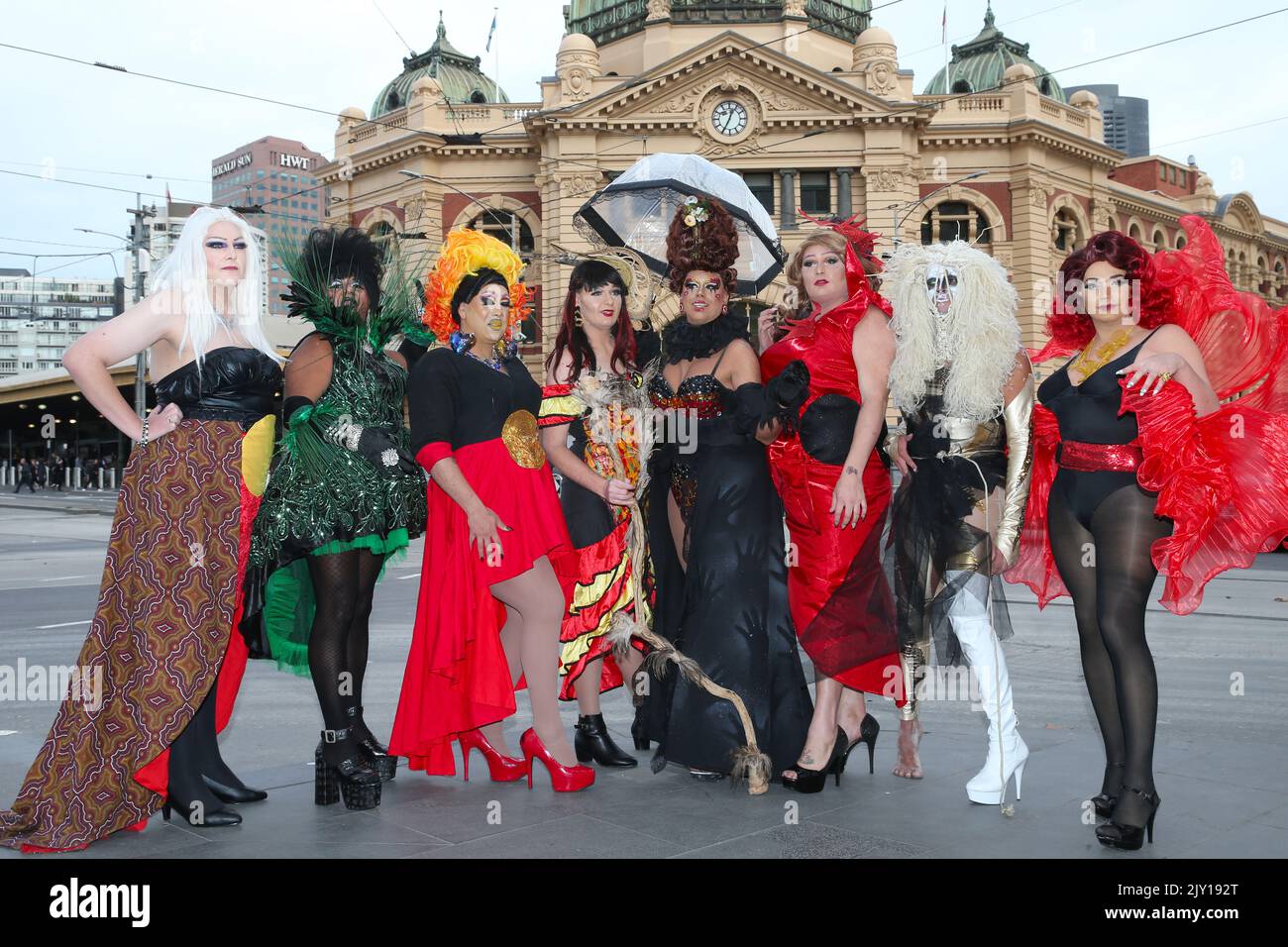 Aboriginal and Torres Strait Islander drag entertainers (L-R) Anna'Mal ...