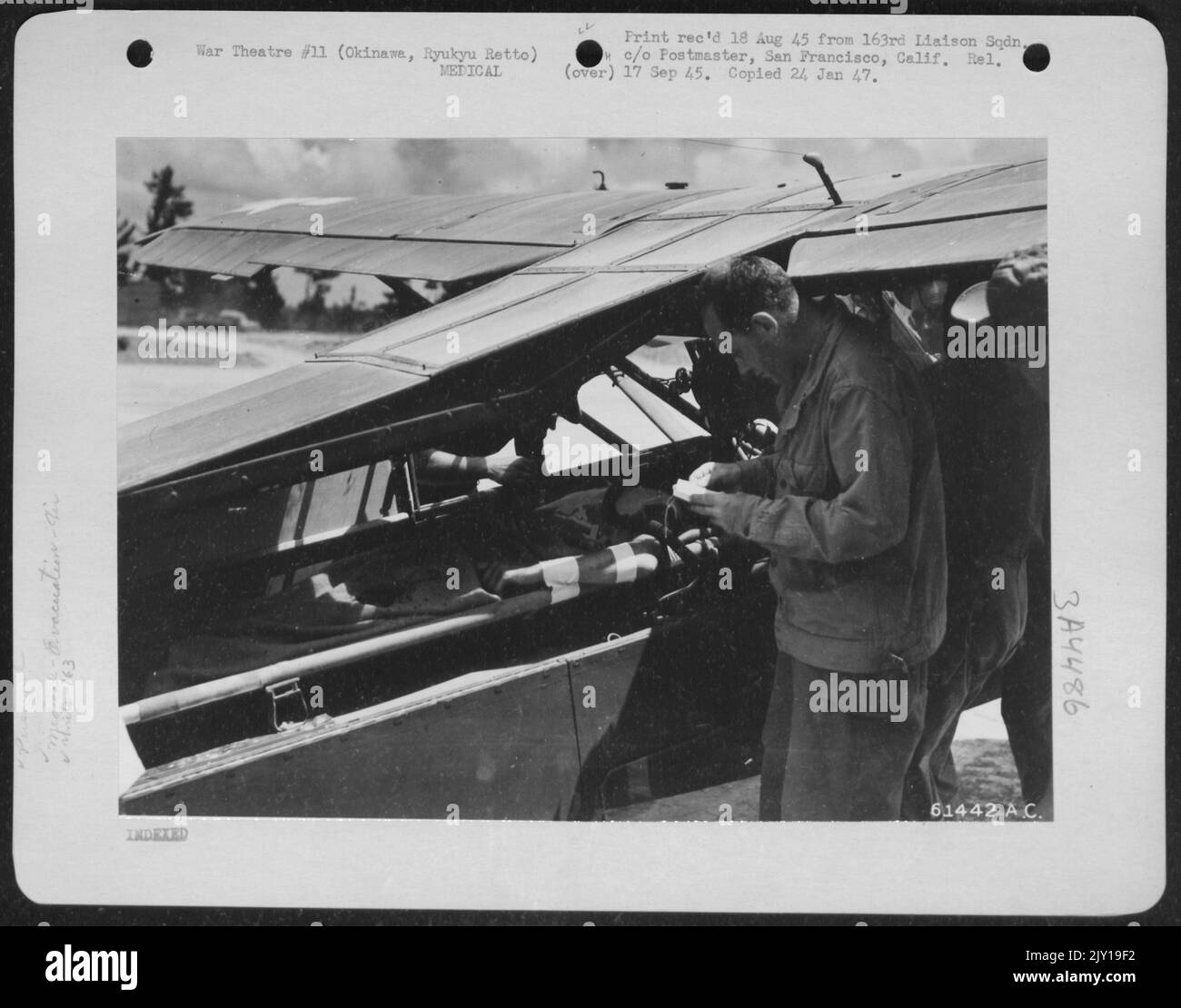 Flight Surgeon, Capt. Carl B. Smith, Of 163Rd Liaison Squadron, Checks ...