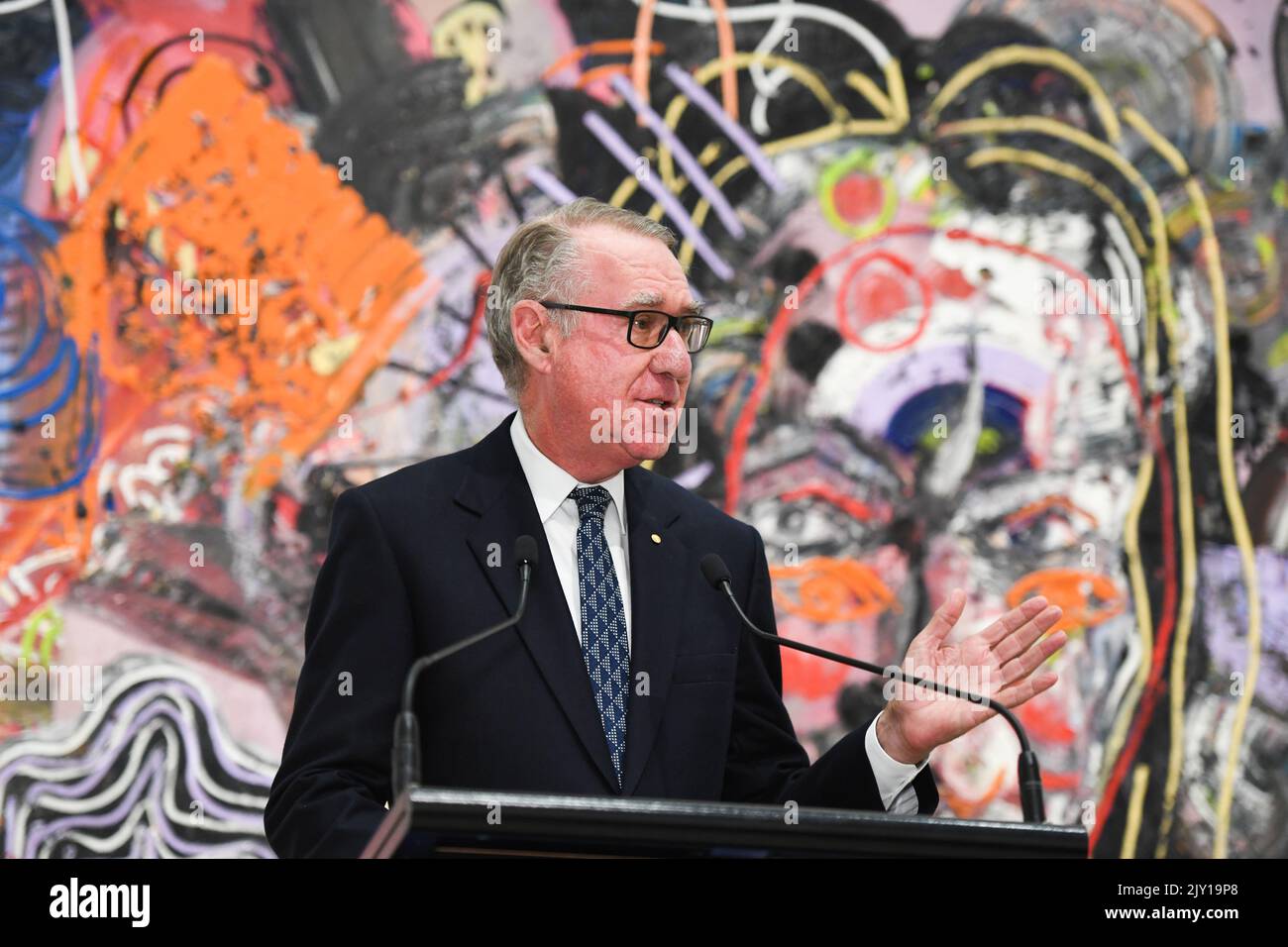 President of the Art Gallery of NSW board of trustees David Gonski ...
