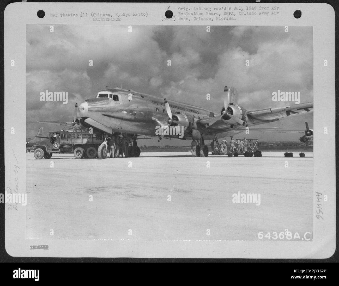 A Douglas C-54 Of The Air Transport Command Receiving A 'Check Up', On ...
