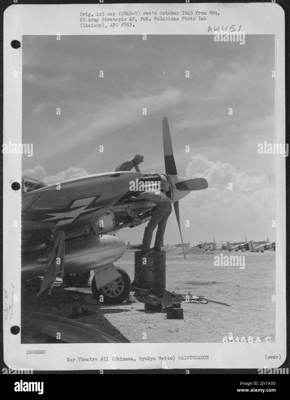 Mechanics Of The 41St Fighter Group Checking North American P-51 ...
