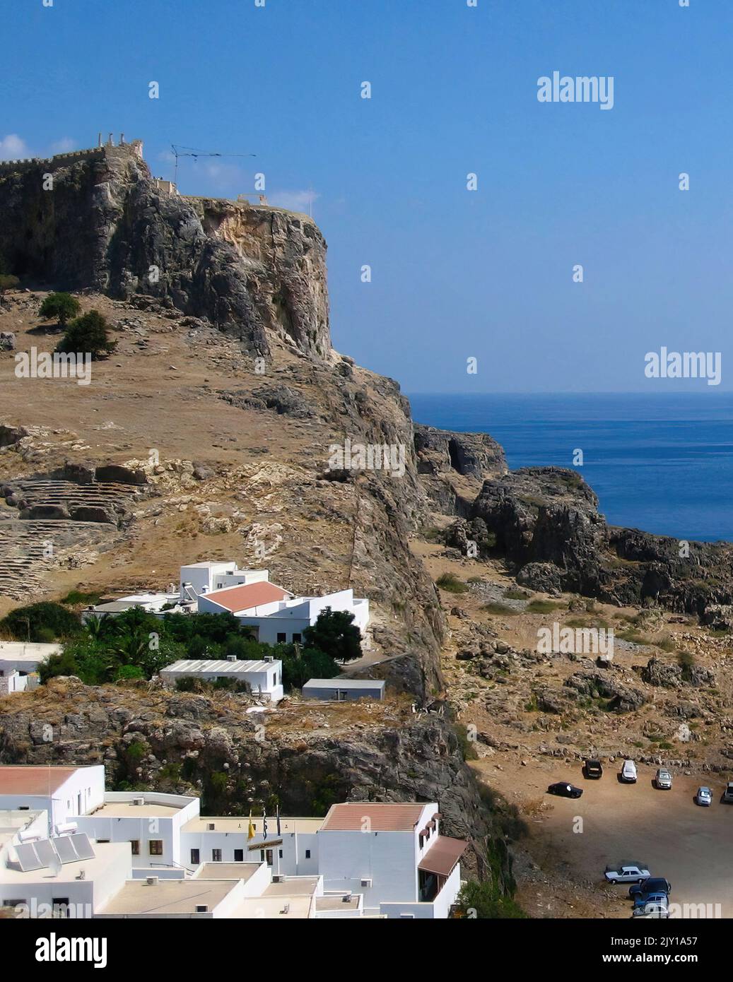 The island of Rhodes ln Greece, with its crystal clear sea and its ...