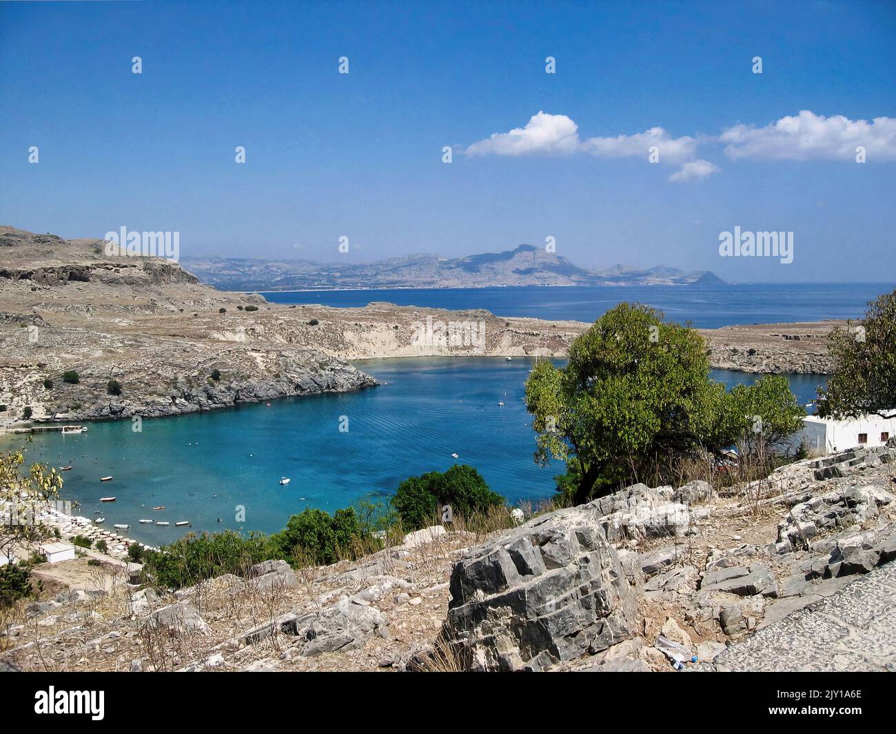 The island of Rhodes ln Greece, with its crystal clear sea and its ...