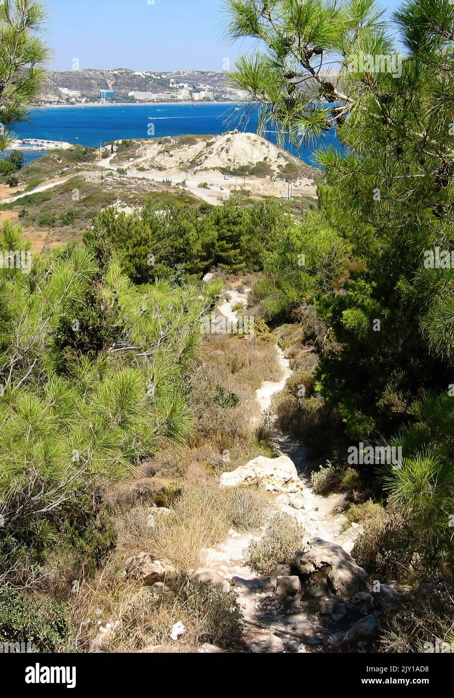 The island of Rhodes ln Greece, with its crystal clear sea and its ...
