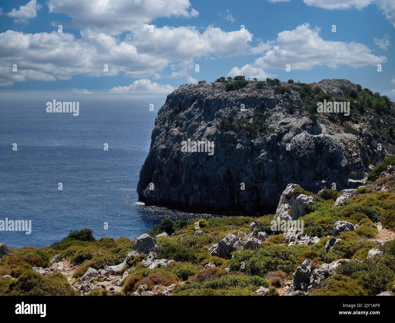 The island of Rhodes ln Greece, with its crystal clear sea and its ...