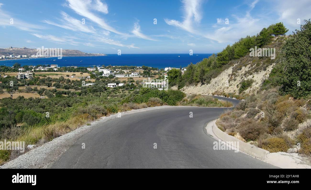 The island of Rhodes ln Greece, with its crystal clear sea and its ...