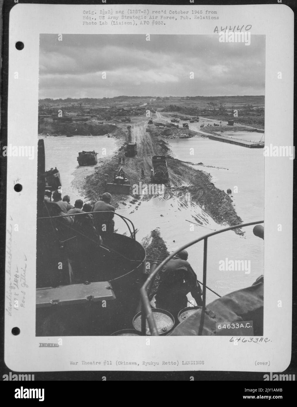 Combat Engineers Construct Causeway To Lst (Landing Ship Tanks) For ...