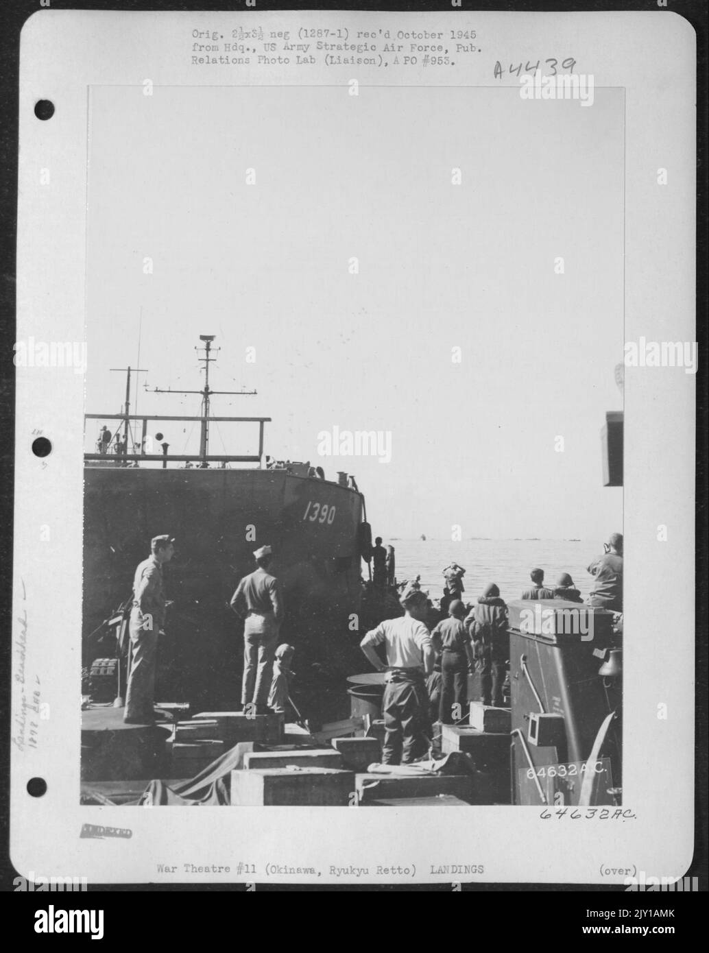 Flak Bursts Of Lst (Landing Ship Tanks) In Harbor At Okinawa, Ryukyu ...