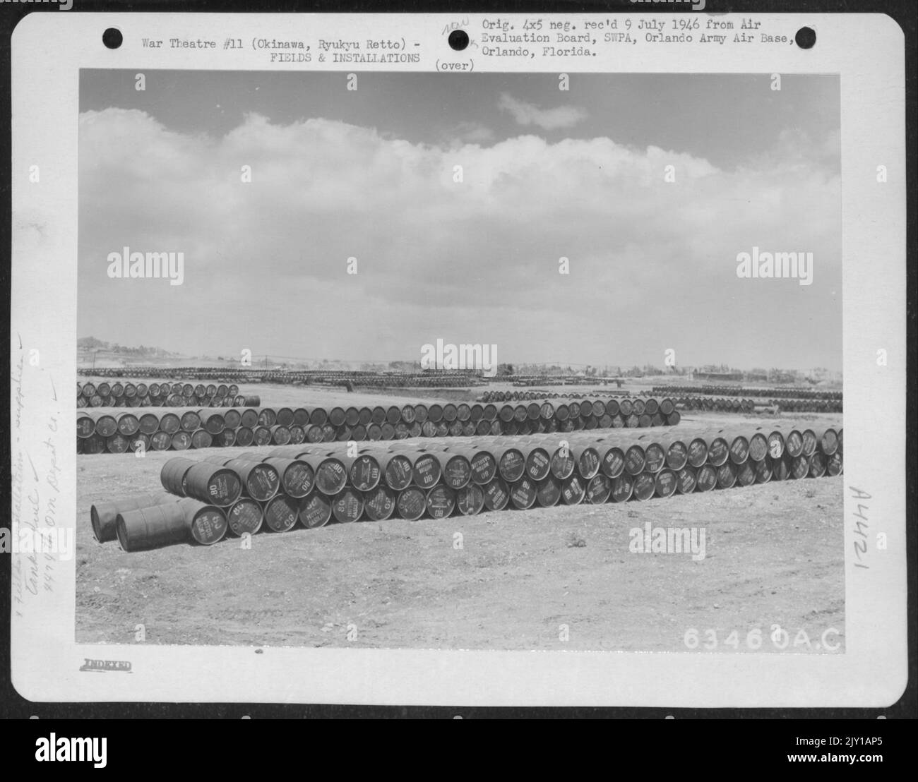 Rows Of Gas And Oil Drums In The Supply Area From Which They Were ...