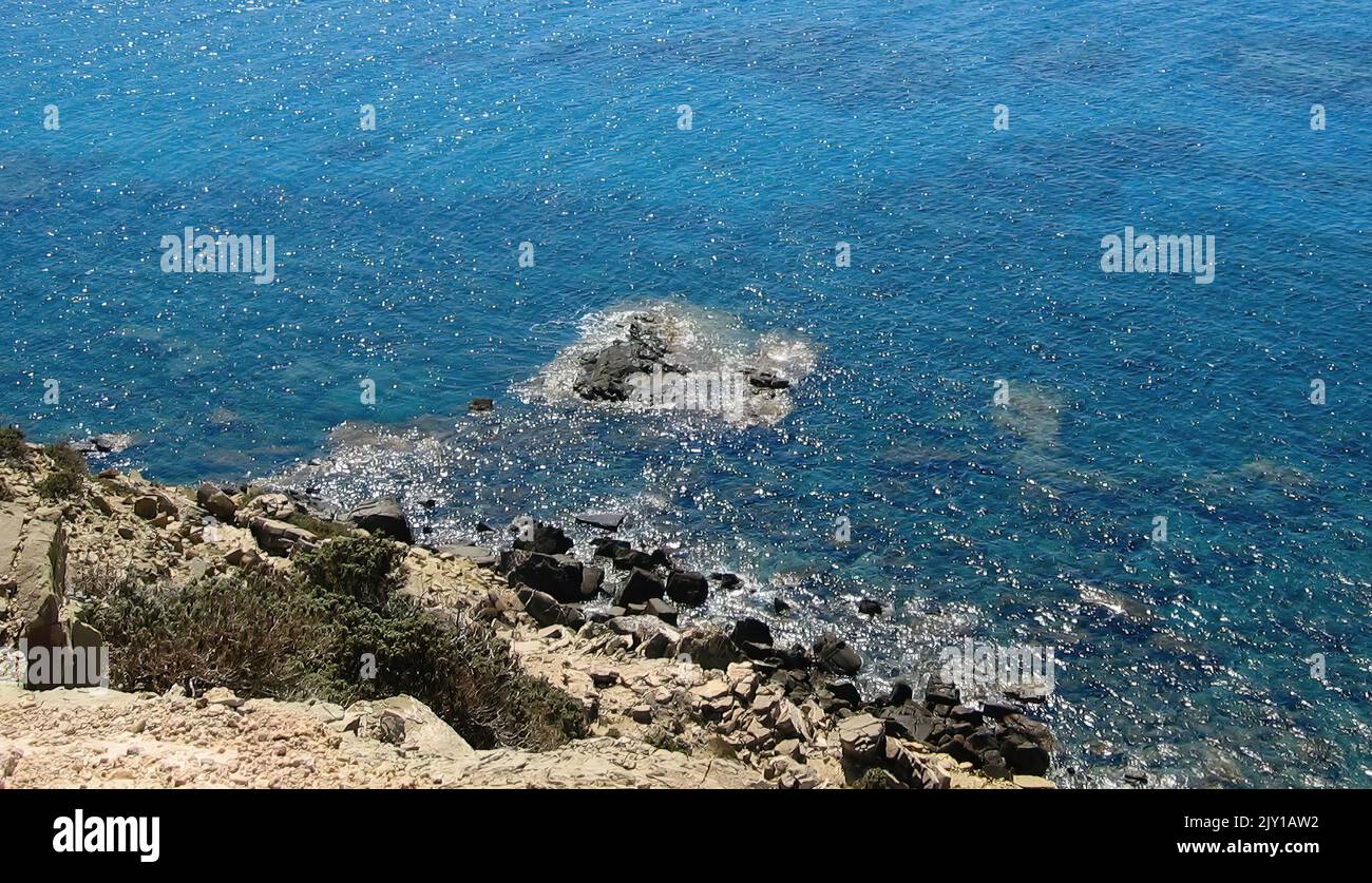 The island of Rhodes ln Greece, with its crystal clear sea and its ...