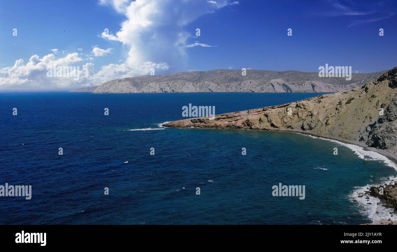 The island of Rhodes ln Greece, with its crystal clear sea and its ...