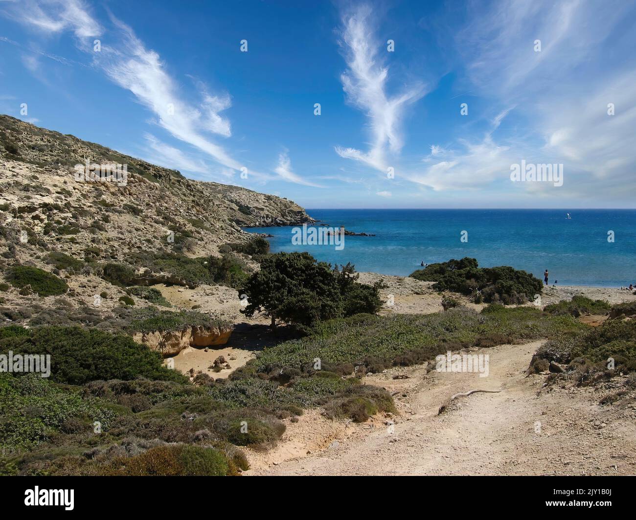The island of Rhodes ln Greece, with its crystal clear sea and its ...
