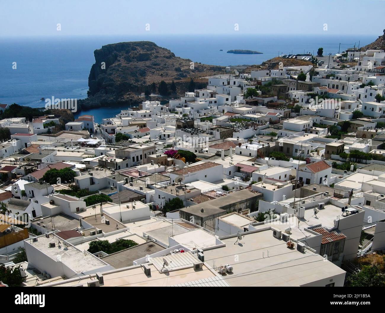 The island of Rhodes ln Greece, with its crystal clear sea and its ...