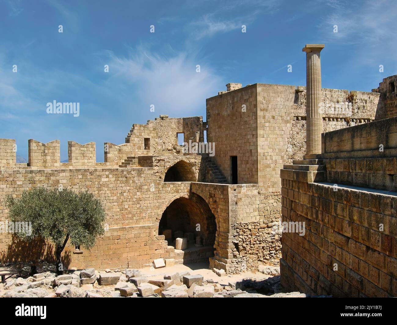 The island of Rhodes ln Greece, with its crystal clear sea and its ...