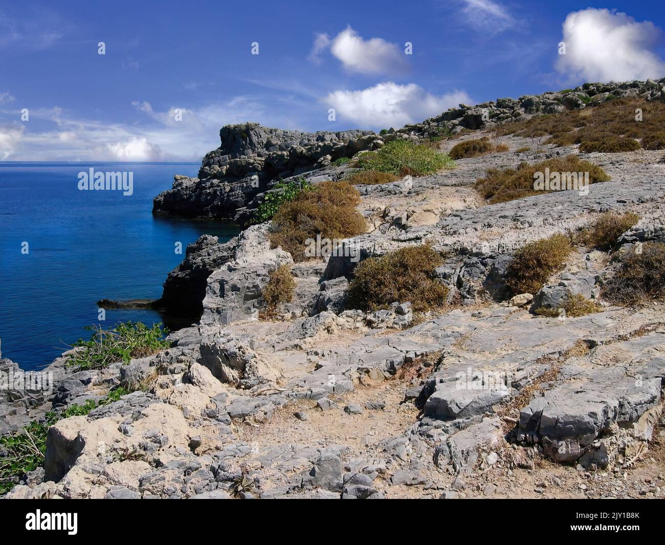 The island of Rhodes ln Greece, with its crystal clear sea and its ...