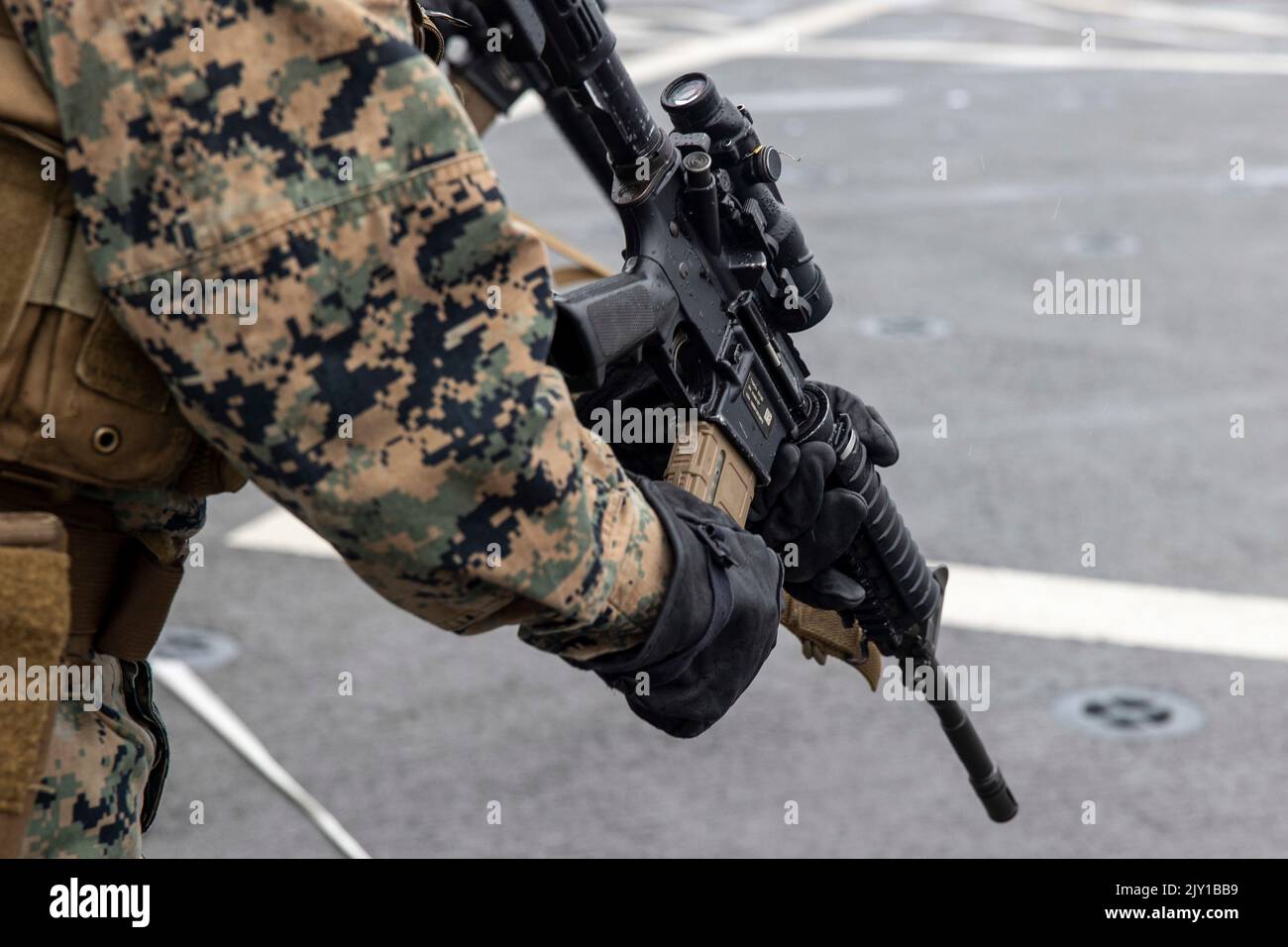 A U.S. Marine with Combat Logistics Battalion 31, 31st Marine ...
