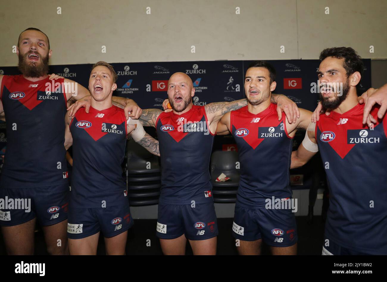 Nathan Jones and his Demons teammates celebrate their win against Suns ...